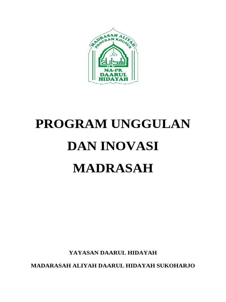 Program Unggulan Dan Inovasi Madrasah | PDF