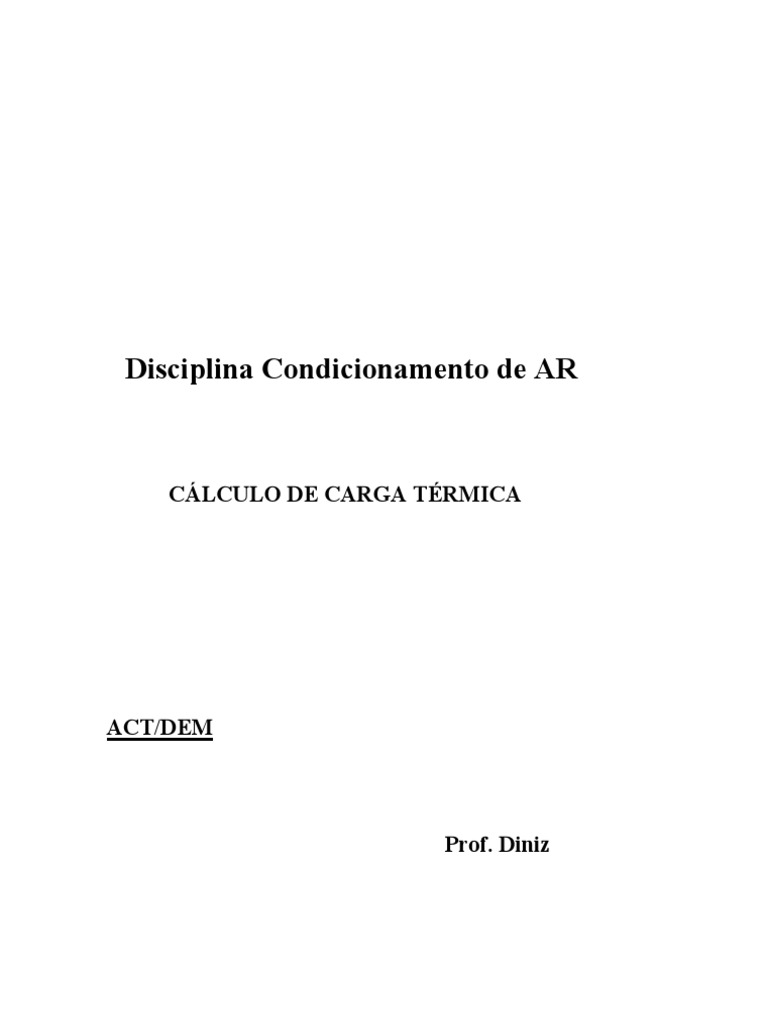 Cálculo de Carga Térmica em Ambientes | PDF | Calor | Umidade