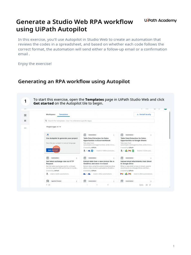 Generate A Studio Web RPA Workflow Using UiPath Autopilot | PDF | Regular Expression | Spreadsheet