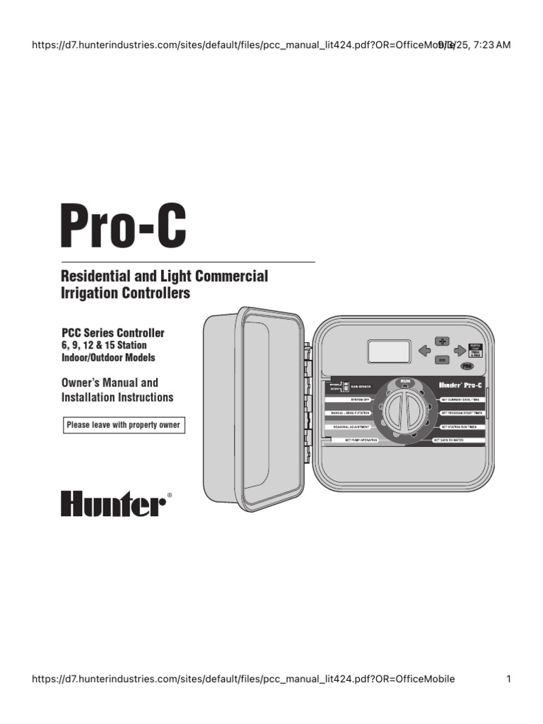 Pro-C PCC Series Irrigation Controller Manual | PDF | Relay | Irrigation