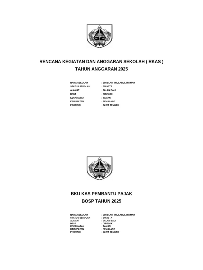 RKAS SD Islam Tholabul Hikmah 2025 | PDF