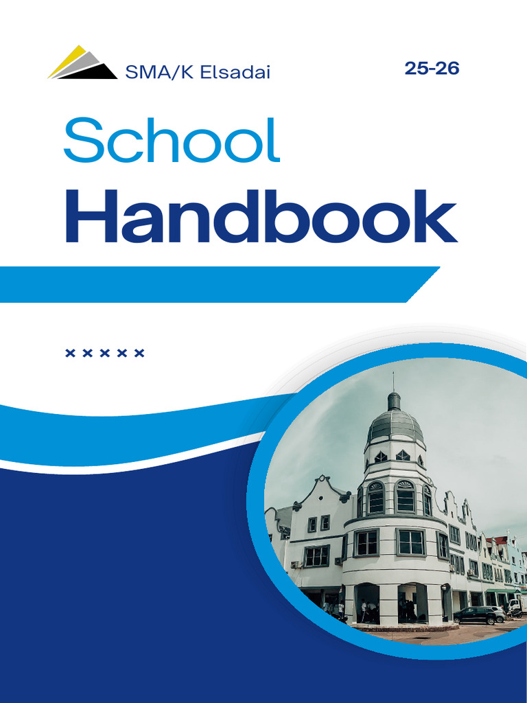 Blue and White Modern Employee Handbook Book Cover | PDF