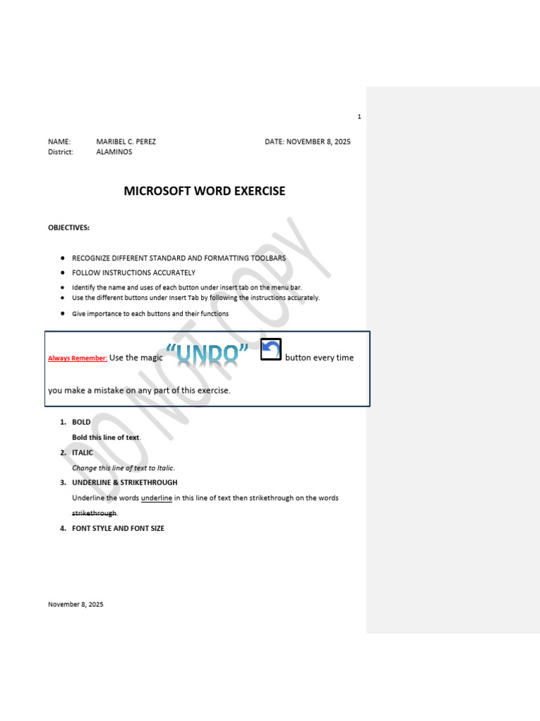 Exercise Microsoft Word | PDF | Greek Mythology