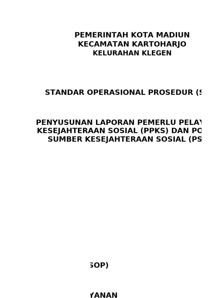 27.5.3.6 SOP Penyusunan Laporan PPKS dan PSKS | PDF