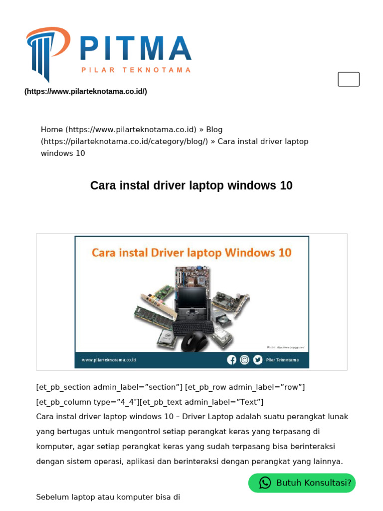 Instal Driver Laptop Windows 10 Mudah | PDF