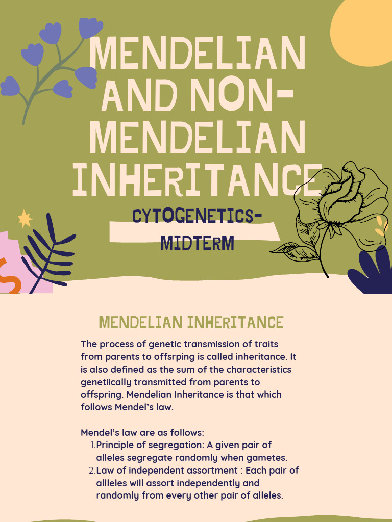 Mendelian and Non Mendelian Inheritance | PDF | Dominance (Genetics ...