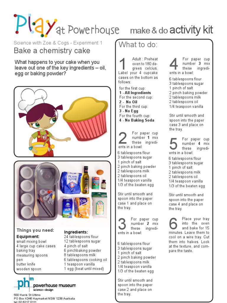 Chemistry Cake Baking Experiment | PDF | Cakes | Teaspoon