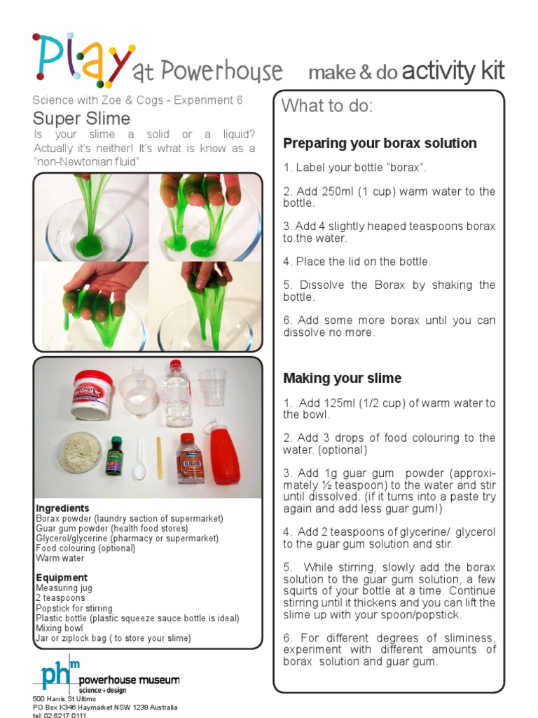 Super Slime | PDF | Teaspoon | Glycerol
