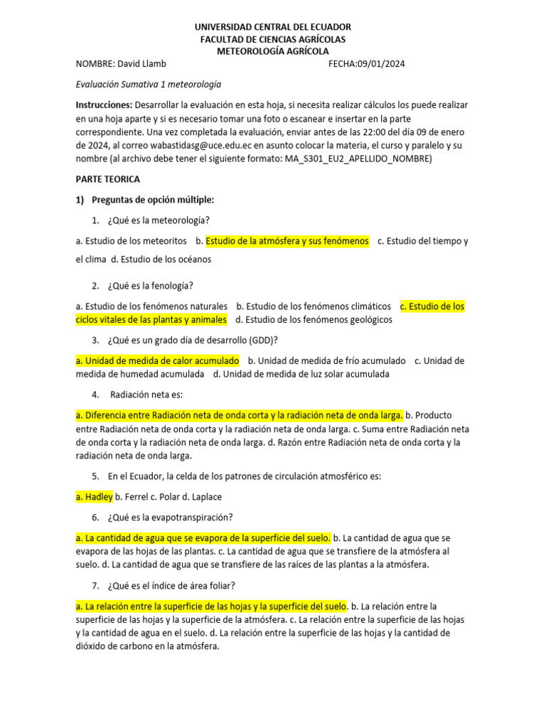 Ma s301 Eu2 Llamba David | PDF | Luz de sol | Agricultura
