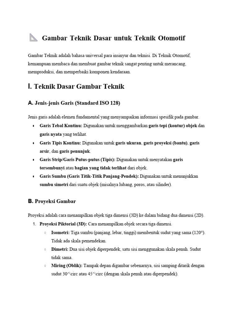 Materi Gambar Teknik Klas 10 ( X to) | PDF