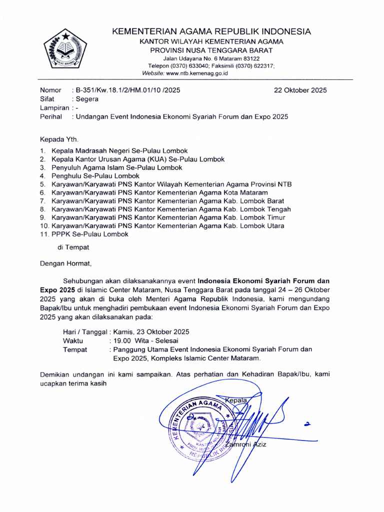 Undangan Event Indonesia Ekonomi Syariah Forum Dan Expo 2025 | PDF