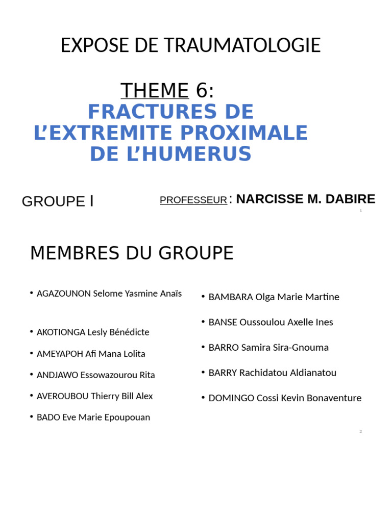 Fractures de l'Humérus Proximal : Guide Complet | PDF | Anatomie ...