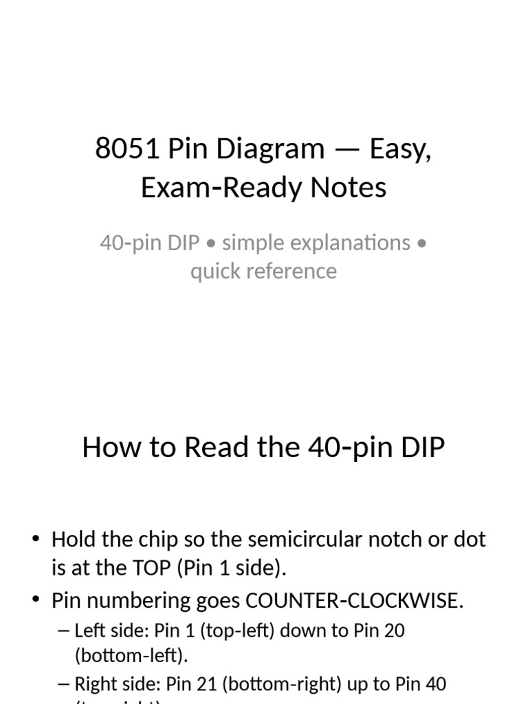 8051 Pin Diagram & Quick Reference Guide | PDF | Input/Output ...