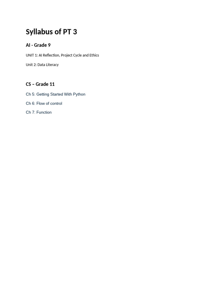 Syllabus of PT 3 | PDF