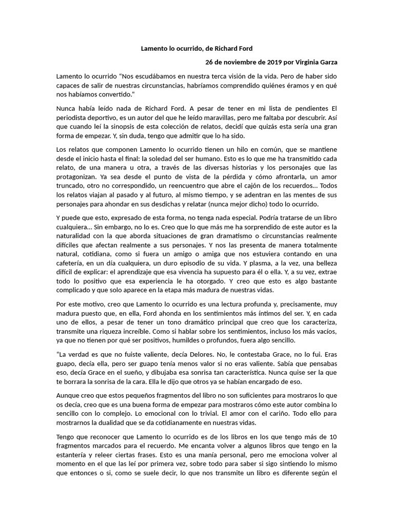 3. Lamento lo ocurrido | PDF