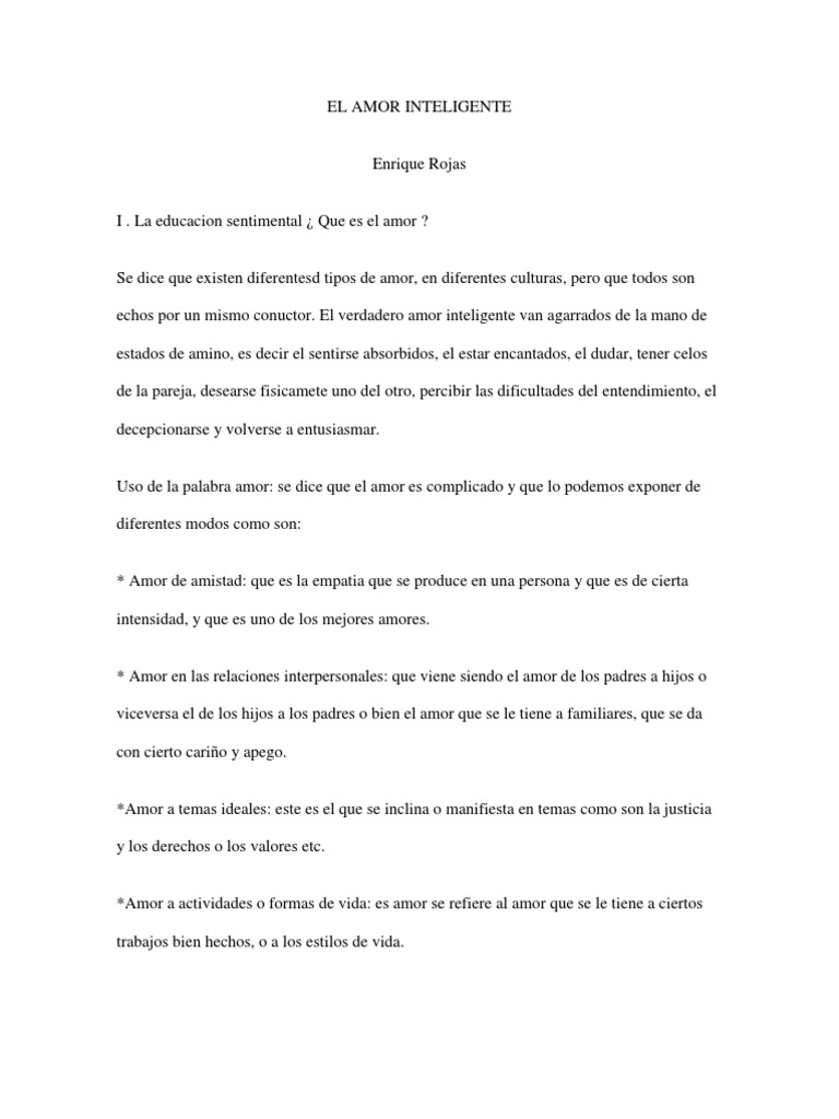 El Amor Inteligente | PDF | Inteligencia | Amor