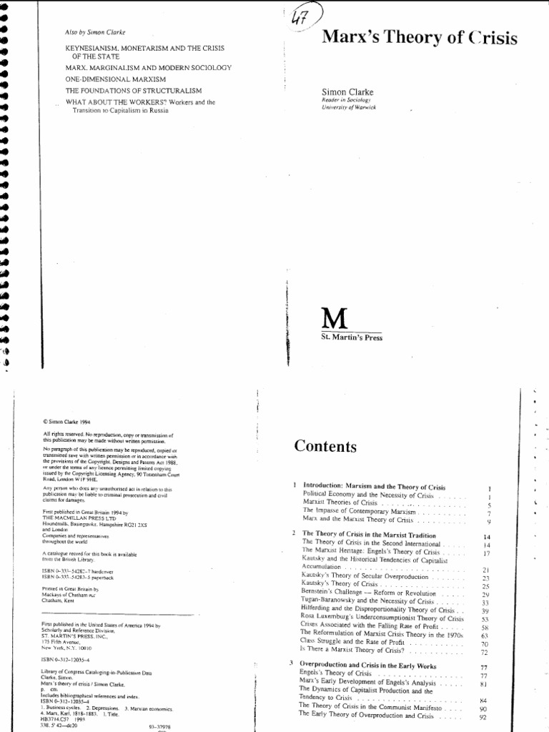 CLARKE - Marx S Theory of Crisis (Cap 2) | PDF