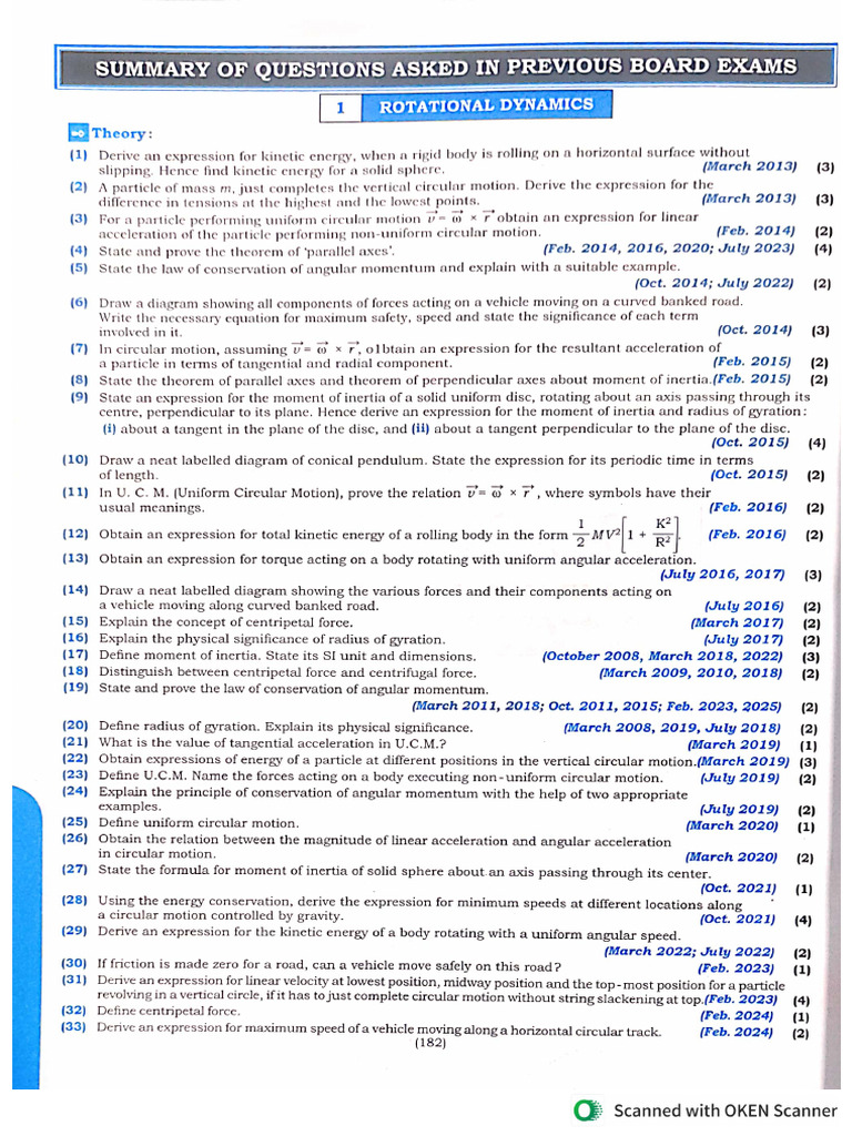 Physics Chapter Wise Pyq's | PDF