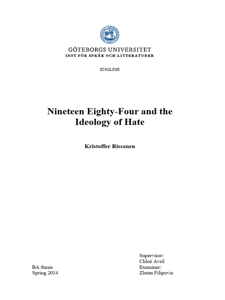 Nineteen Eighty-Four and The Ideology of Hate | PDF | Hatred | Love