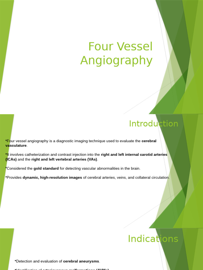 Four Vessel Angiography Overview | PDF | Angiography | Diseases And ...