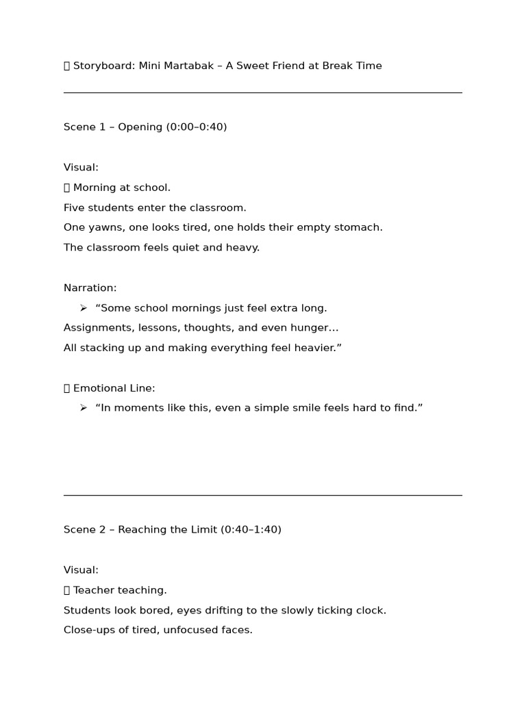Naskah Storyboard Pake Bahasa Inggris | PDF