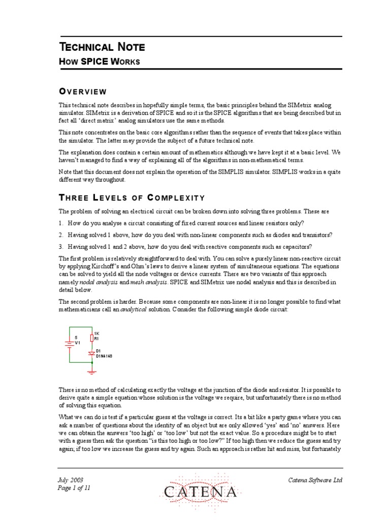 How Spice Works | PDF | Spice | Electrical Network