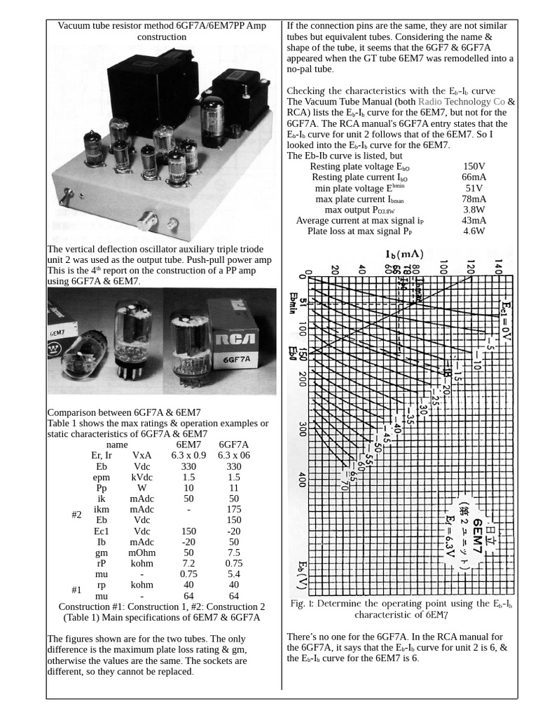 6gf7a 6em7 PP | PDF | Amplifier | Vacuum Tube