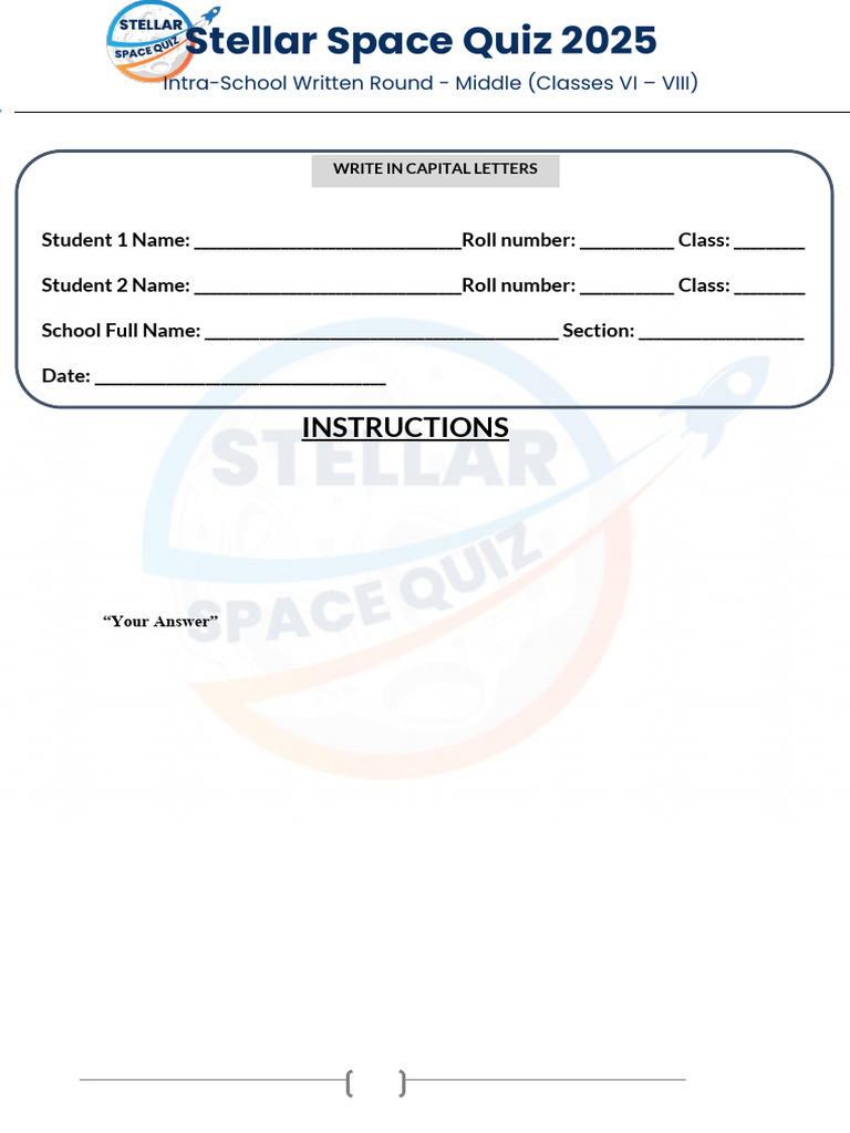 Intra-school Written Round Middle School | PDF | Moon | Space Programs