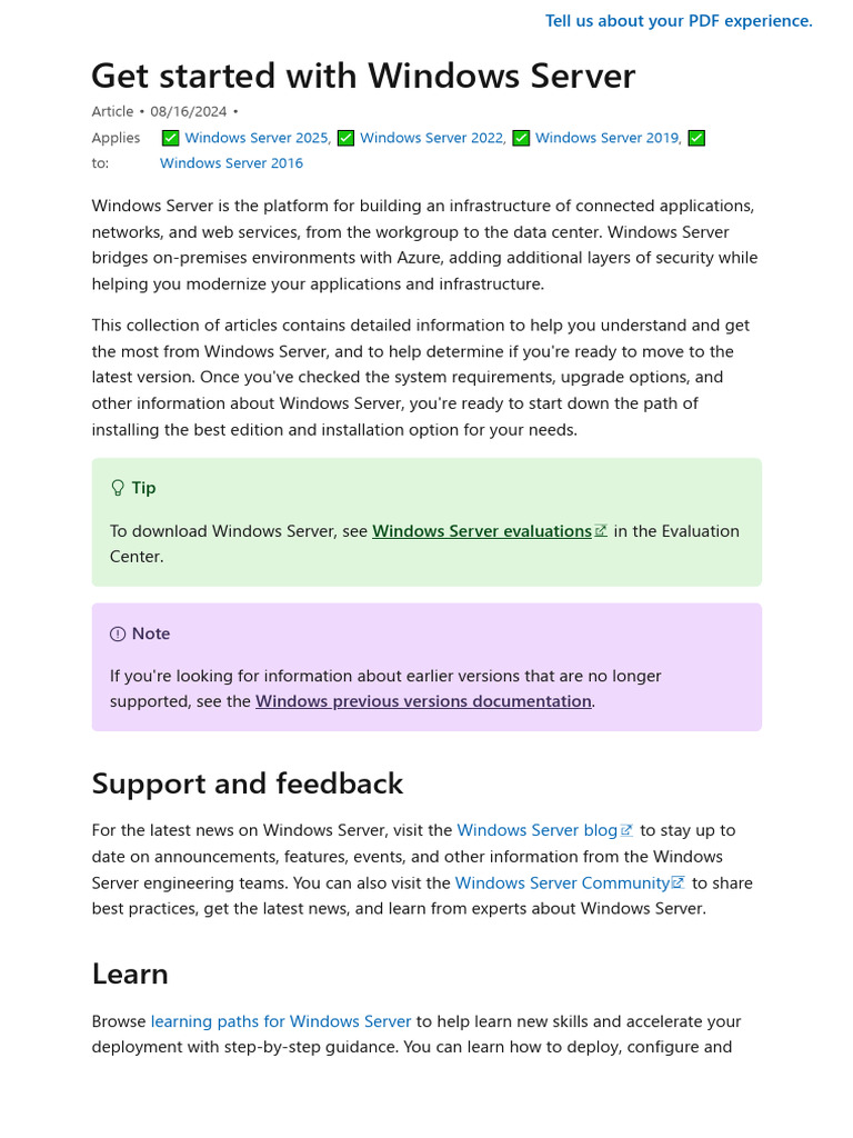 Get Started with Windows Server 2025 | PDF | Active Directory | Hyper V