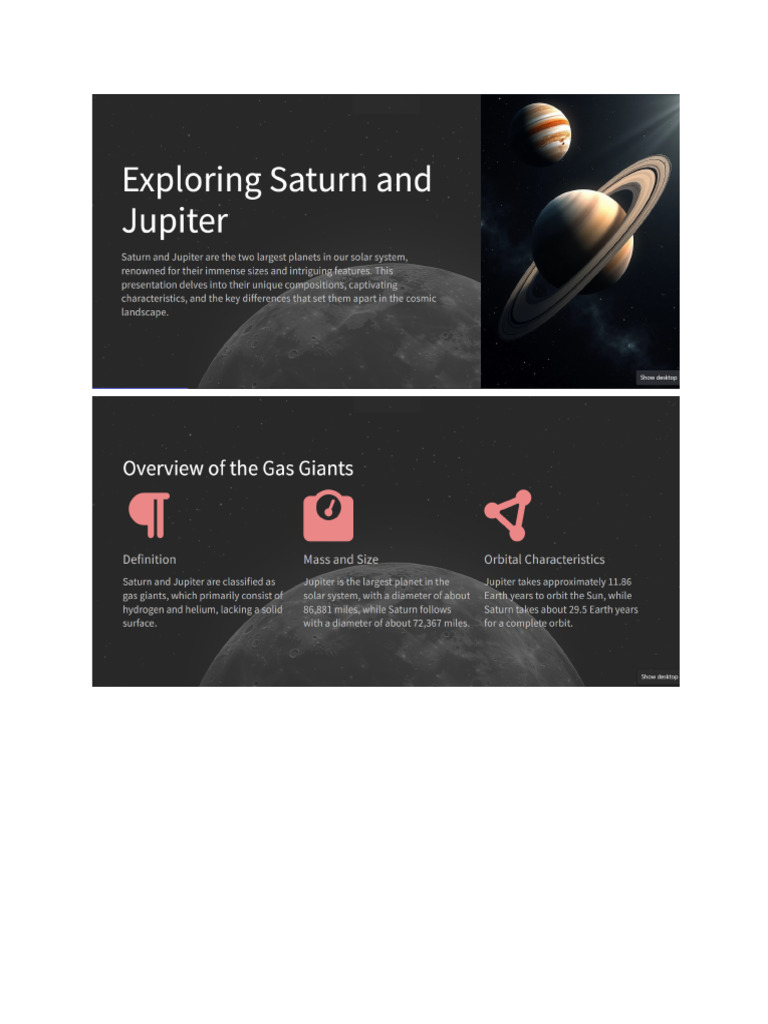 For Saturn and Jupiter | PDF