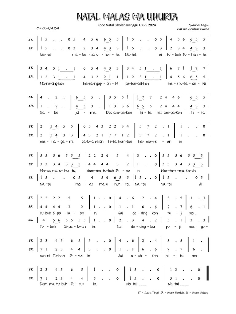 Koor Natal SM 2024 | PDF