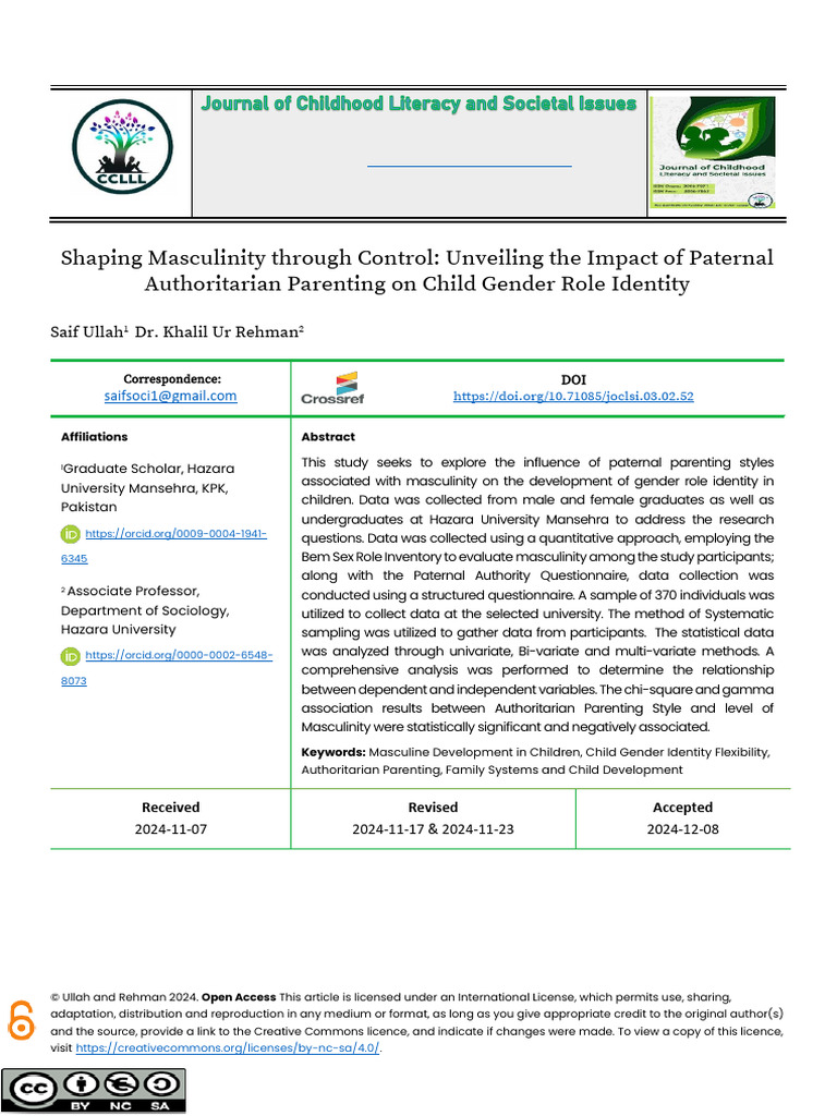 Paternal Authority and Child Gender Identity | PDF | Gender Studies ...