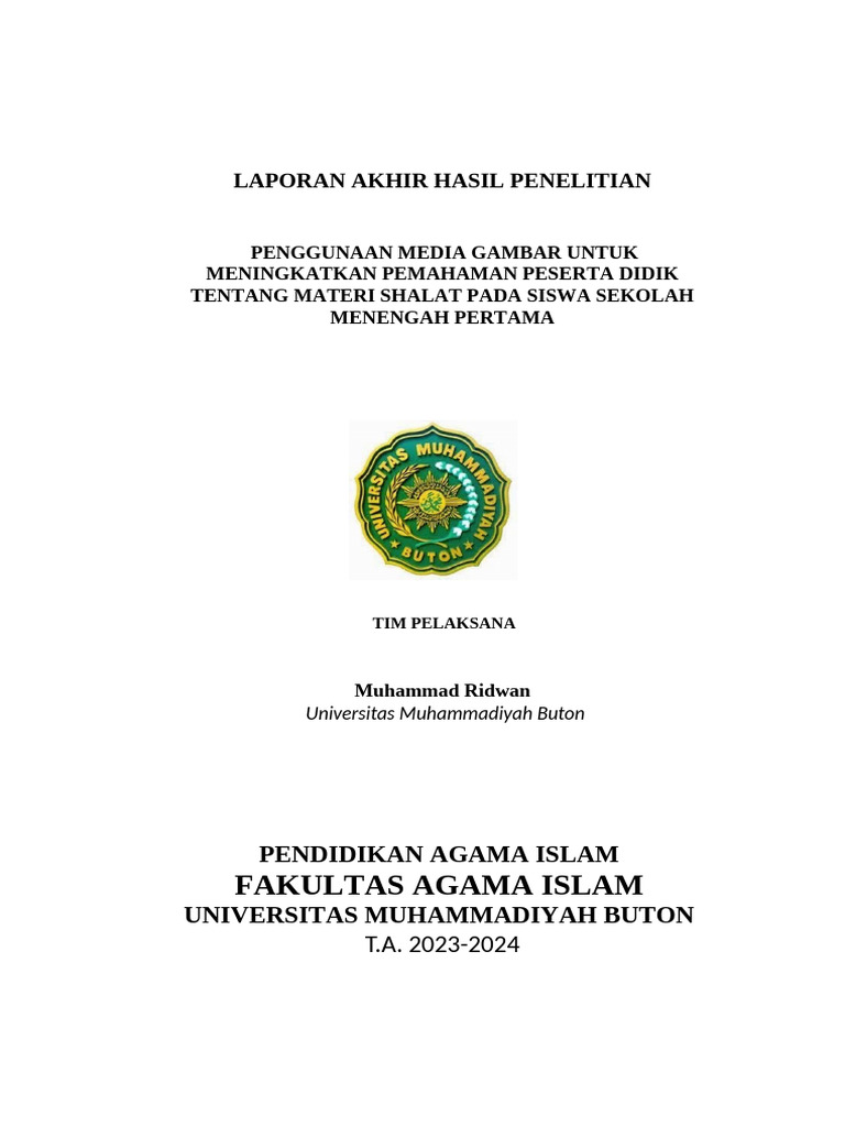 Laporan Akhir Hasil Penelitian 10 | PDF