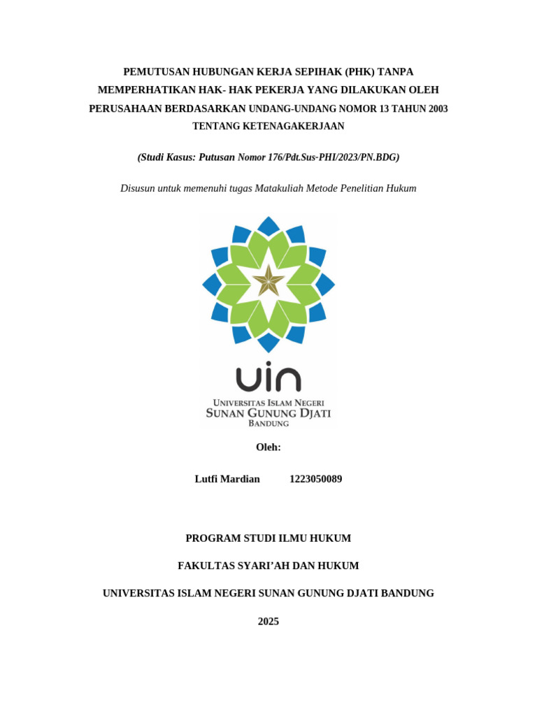 PHK Sepihak dan Hak Pekerja di Indonesia | PDF