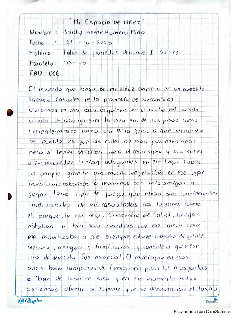Terea 1 Mi Espacio de Mi Niñez | PDF