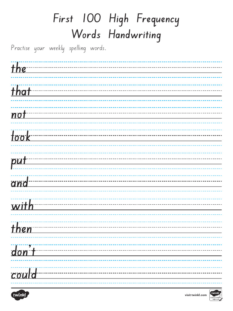 First 100 High Frequency Words Guide | PDF