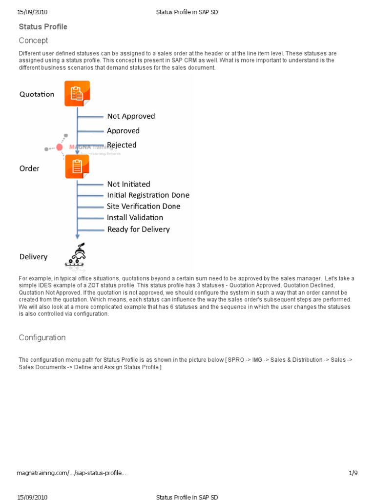 Status Profile In Sap Sd Pdf Verification And Validation Software