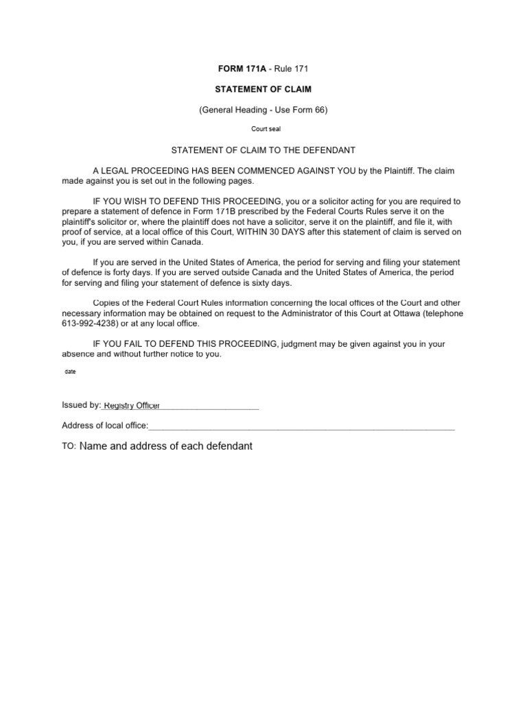 Form 171A - Form - 171A - E | PDF