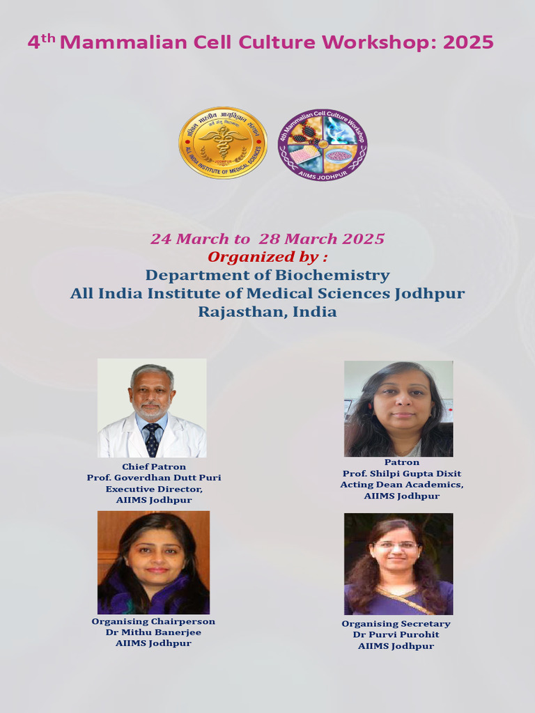 4th Mammalian Cell Culture Workshop 2025 | PDF | Life Sciences | Biology