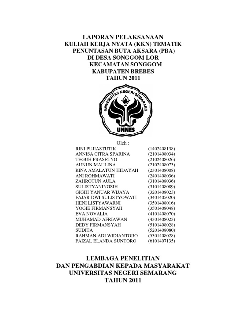 KKN Tematik PBA di Songgom Lor 2011 | PDF