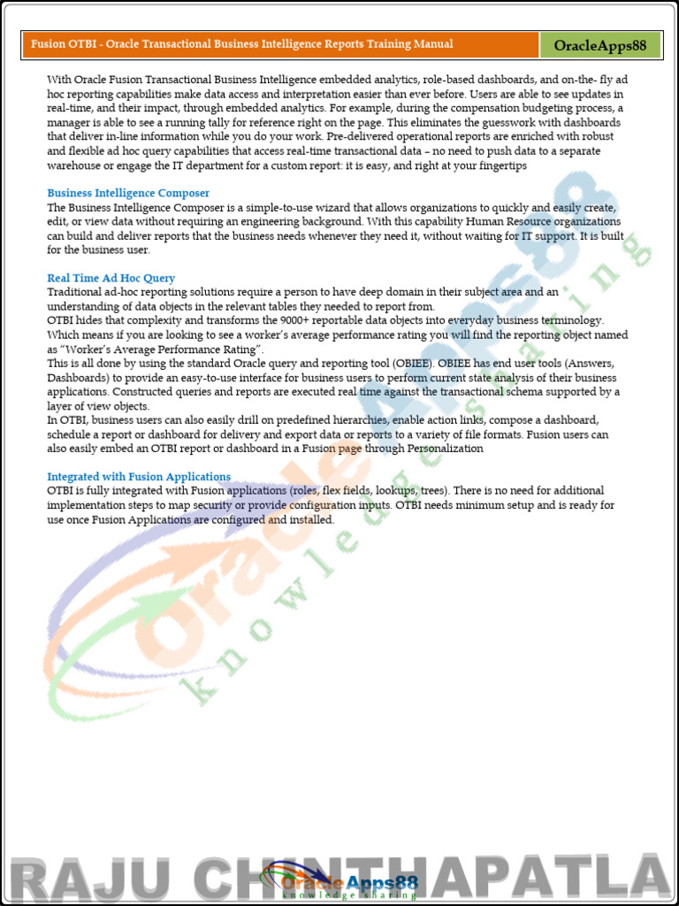 Oracle Cloud OTBI - Oracle Transactional Business Intelligence Reports ...