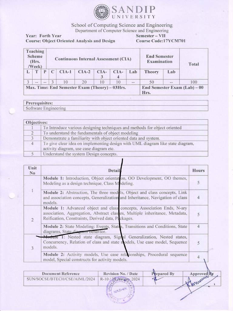 OOAD Syllabus | PDF | Class (Computer Programming) | Use Case