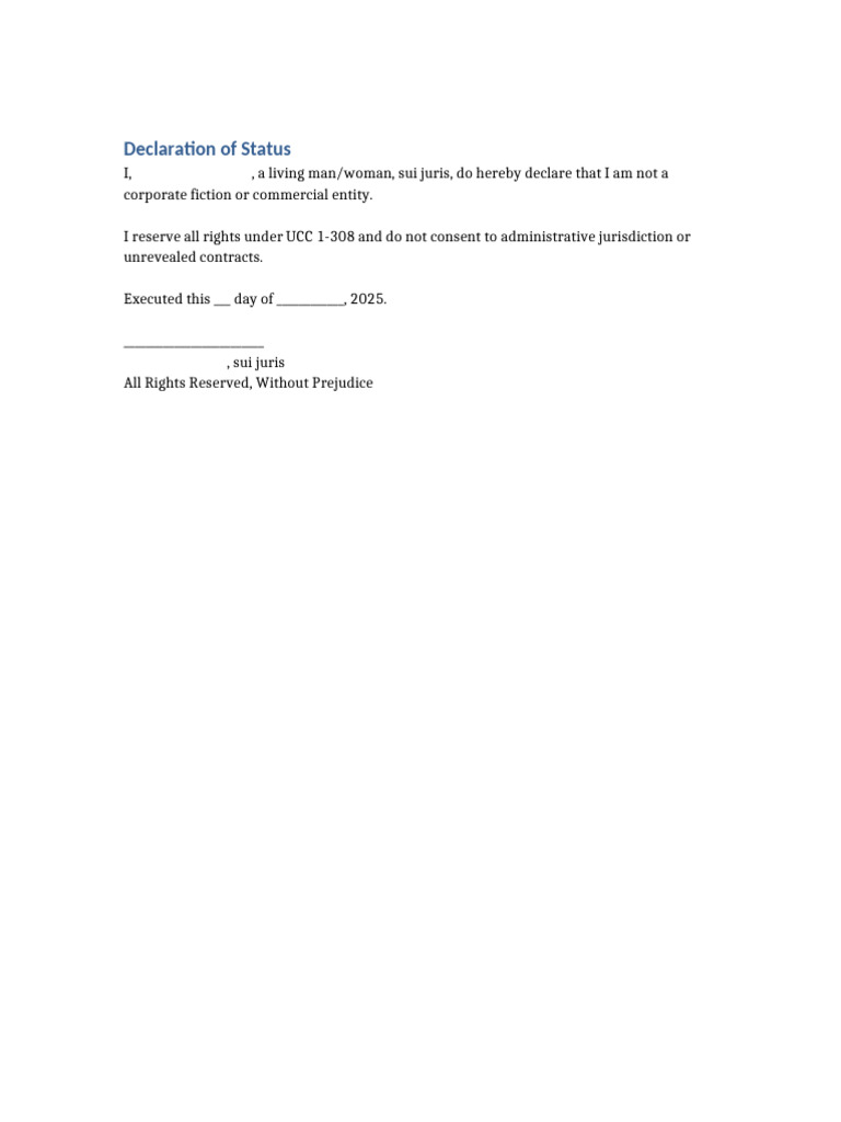 Declaration of Status and Rights | PDF