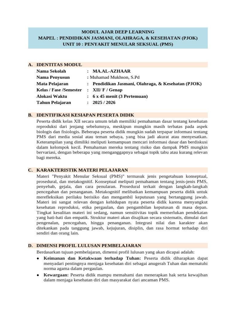 Modul Unit 10 Penyakit Menular Seksual (PMS) | PDF