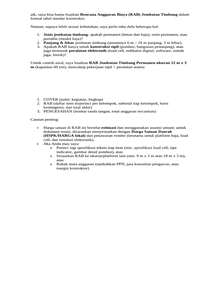 Penjelasan Jembatan Timbang | PDF