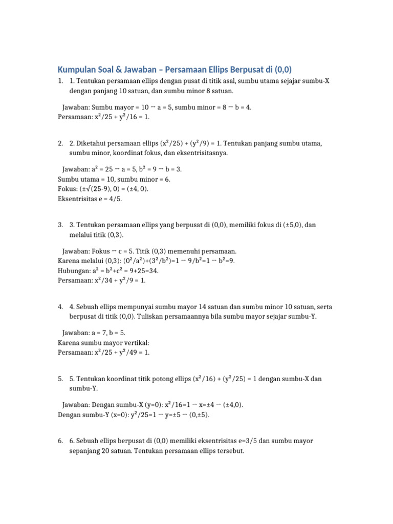 Soal_Jawaban_Ellips_0_0 | PDF