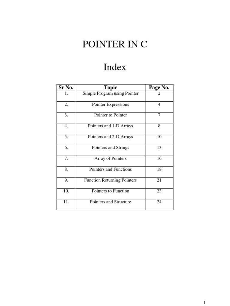Pointer In C Pdf C Programming Language Pointer Computer Programming