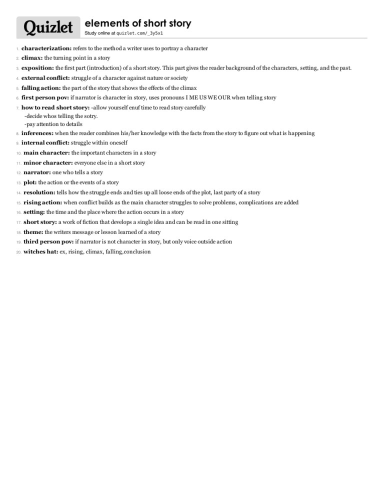 Elements Of Short Story PDF