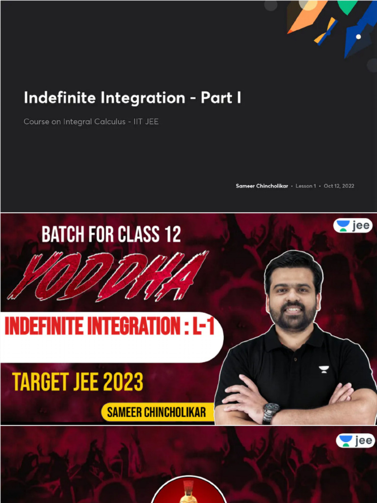 Indefinite Integration Part I No Anno | PDF