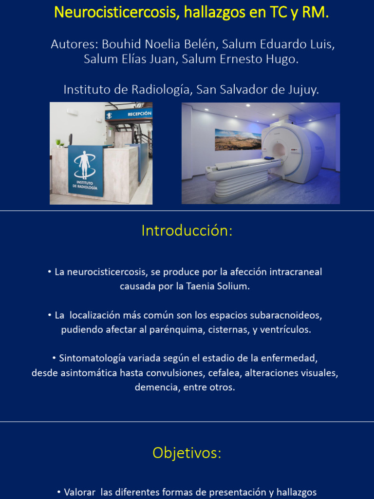 Hallazgos en TC y RM de Neurocisticercosis | PDF | Enfermedades y ...